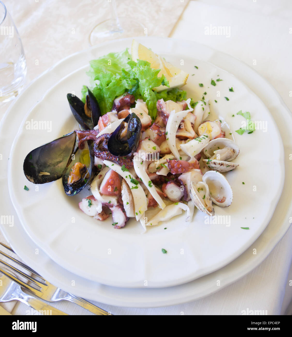 Seafood salad Frutti di Mare, Italian appetizer Stock Photo - Alamy
