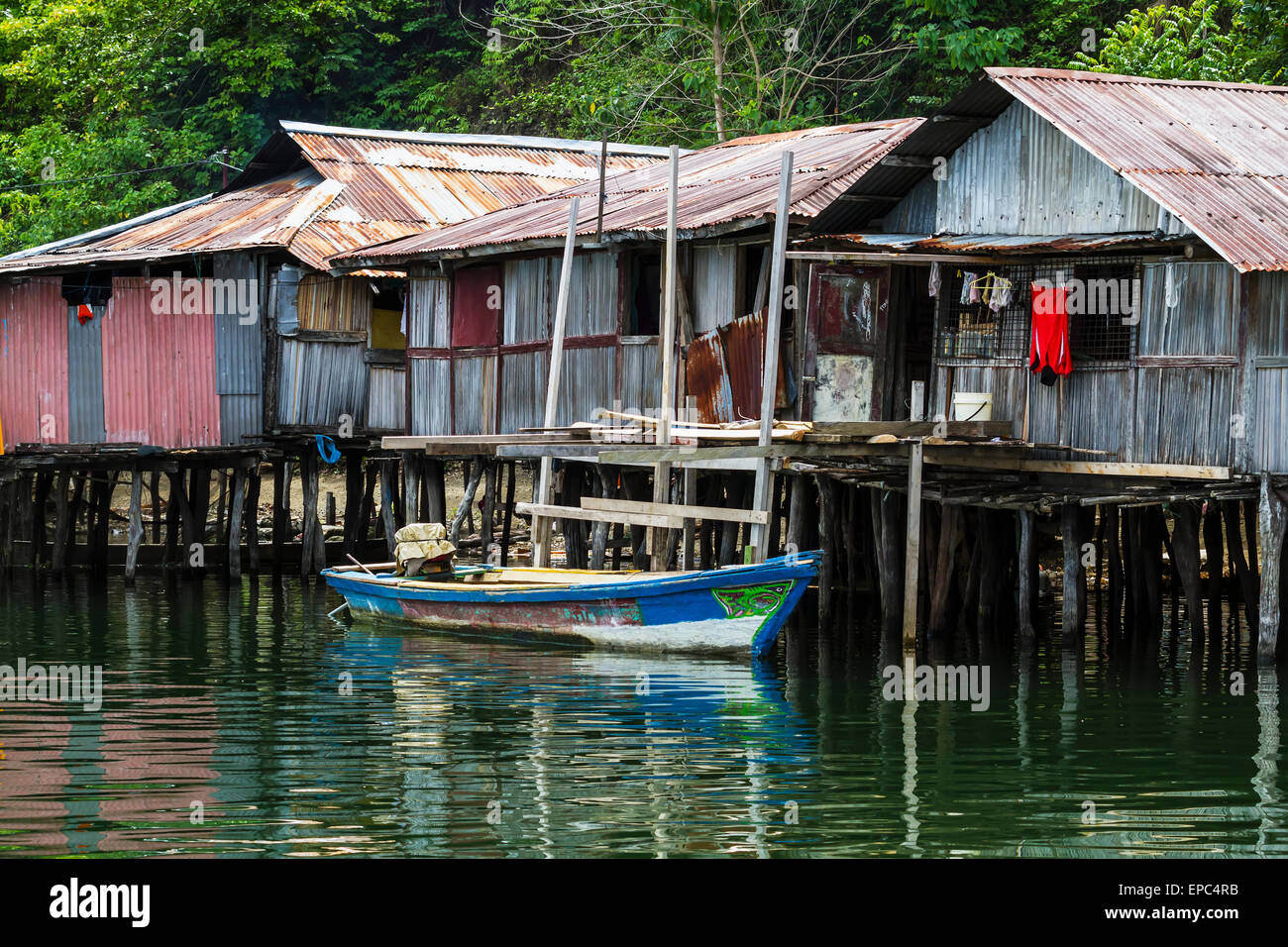 Stilt houses in Kampung Ayapo, Lake Sentani, Papua, Indonesia Stock ...