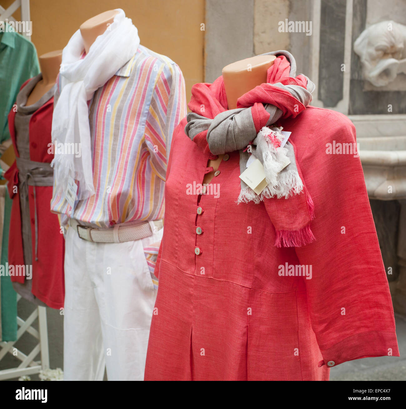 Linen clothes typical fashion of the Sorrento peninsula Stock Photo - Alamy