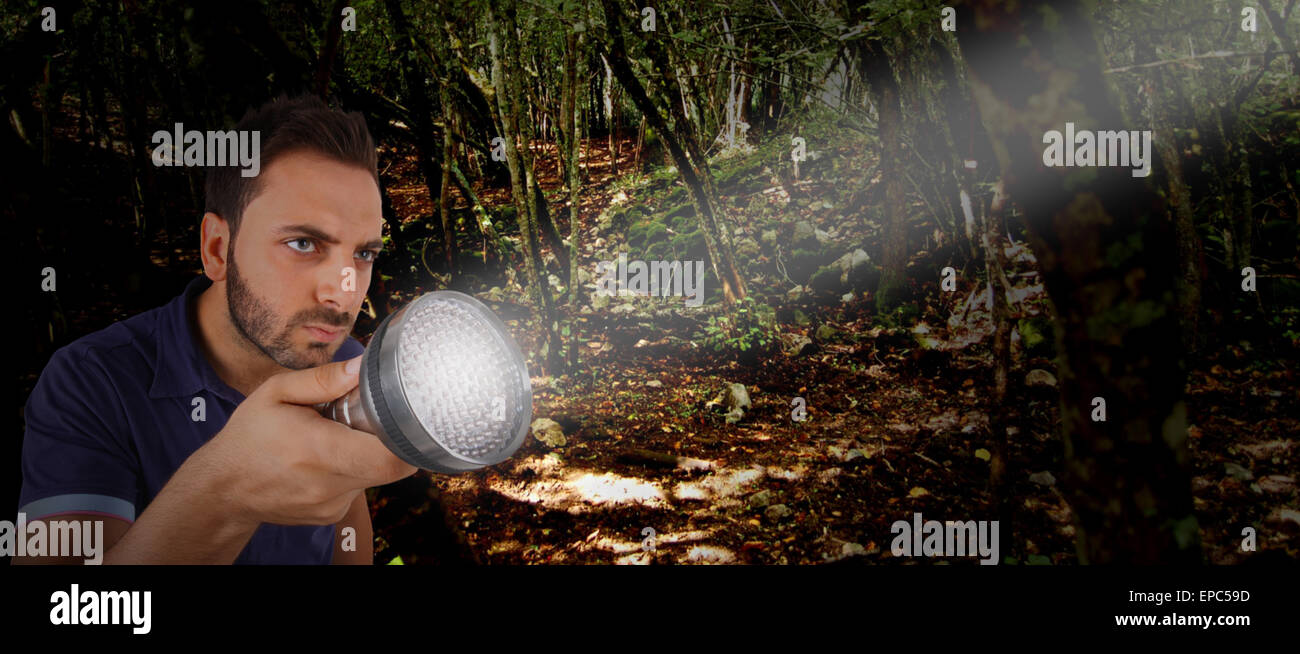 Flashlight forest hi-res stock photography and images - Alamy