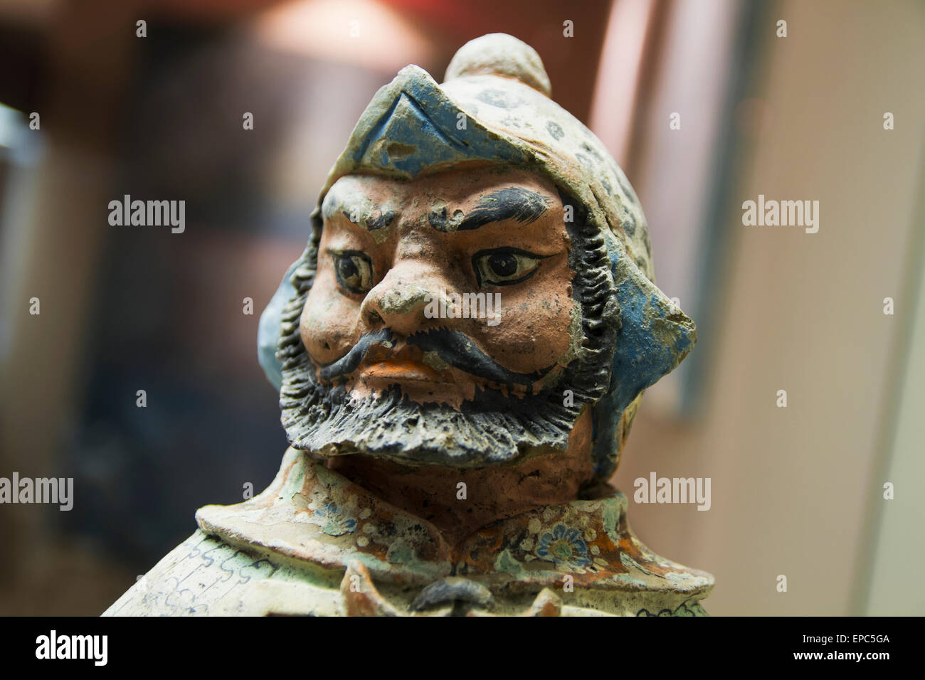 Clay tomb guardian on display at the Kharkhorin Museum, Kharkhorin ...