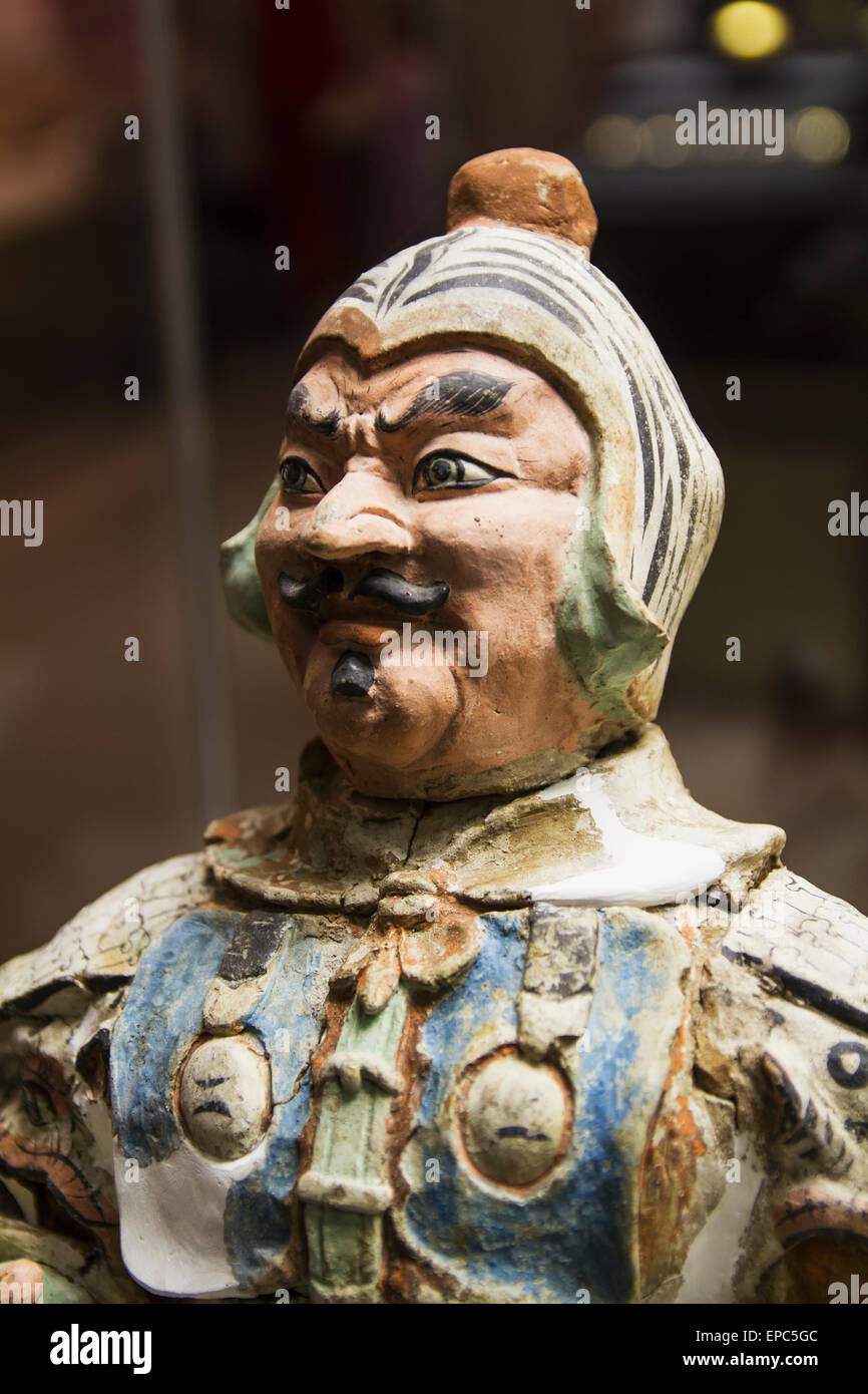 Clay tomb guardian on display at the Kharkhorin Museum, Kharkhorin ...