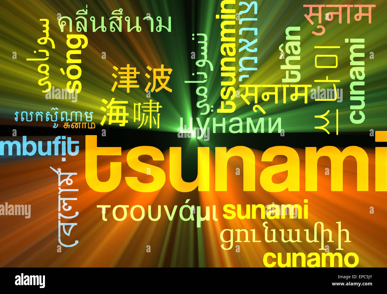 Tsunami word cloud concept hi-res stock photography and images - Alamy