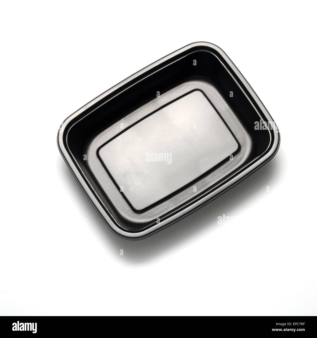 black plastic container on a white background Stock Photo - Alamy