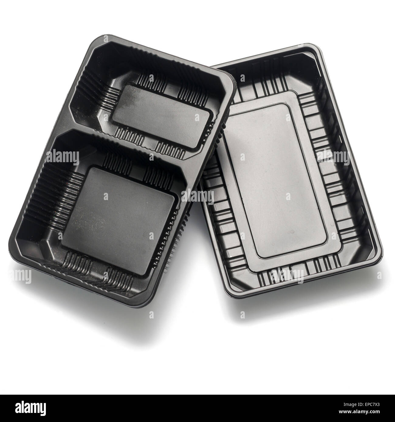 black plastic container on a white background Stock Photo - Alamy