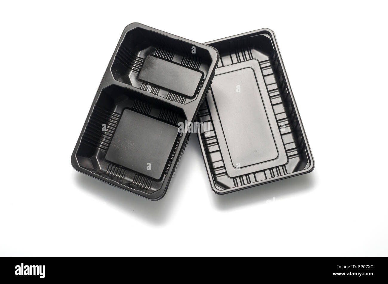 black plastic container on a white background Stock Photo - Alamy