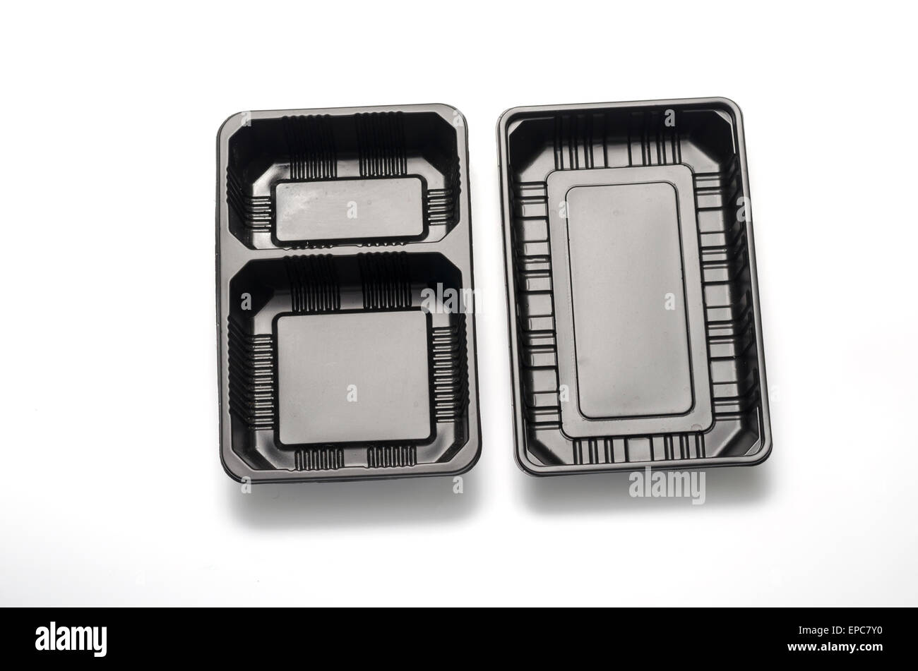 black plastic container on a white background Stock Photo - Alamy
