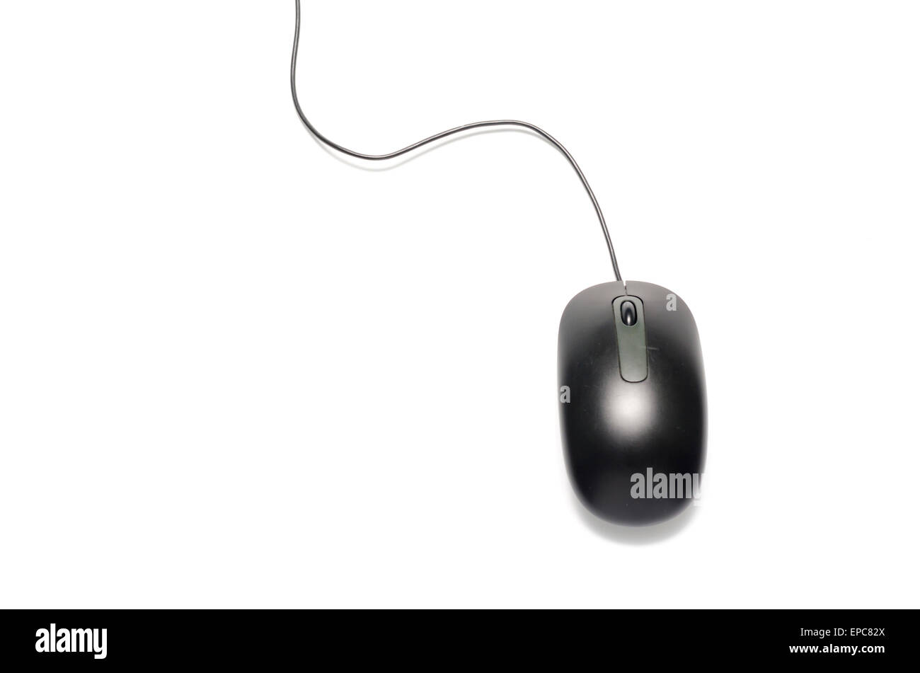 black computer mouse on a white background Stock Photo - Alamy