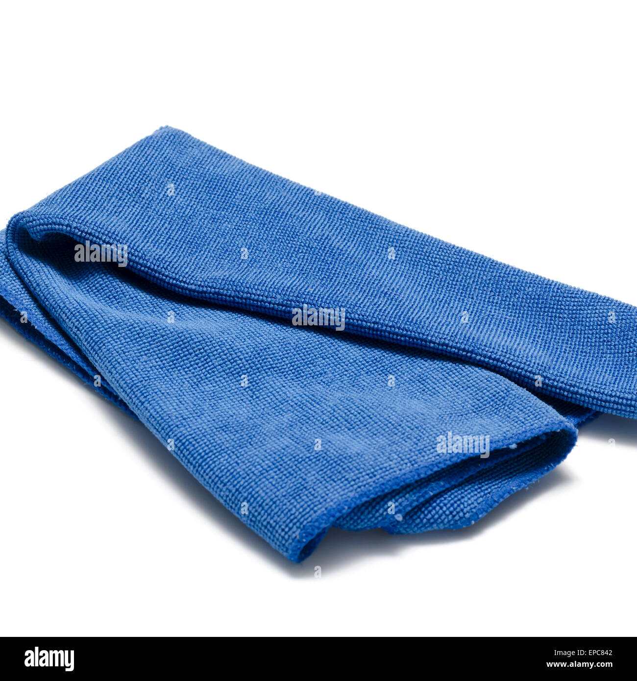 blue microfiber towel on a white background Stock Photo - Alamy