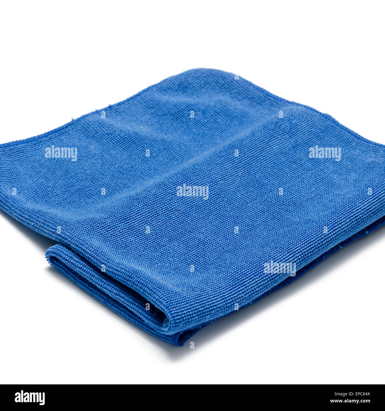 blue microfiber towel on a white background Stock Photo - Alamy