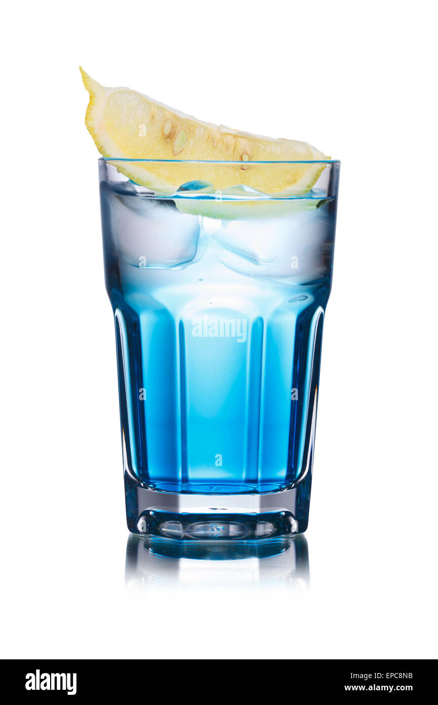 100 mph alcoholic cocktail in highball glass decorated with lemon slice ...