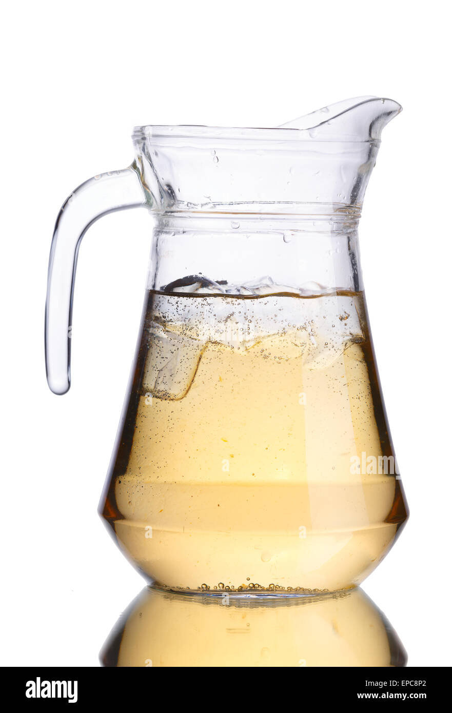 Sparkling alcoholic cocktail with ice cubes in a pitcher Stock Photo ...