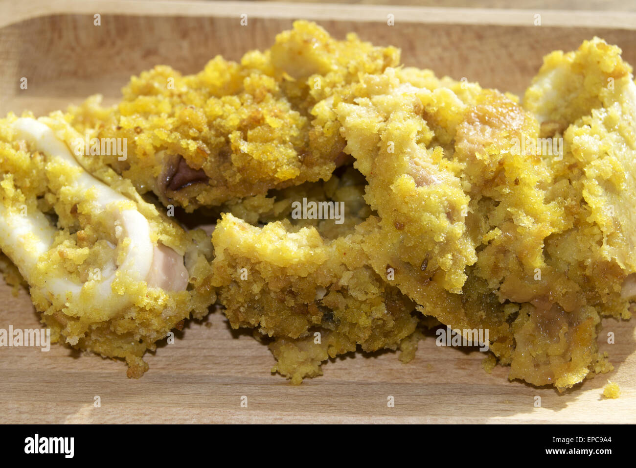 calamari breaded with crumb and aromatic herbs and cooked in the oven ...