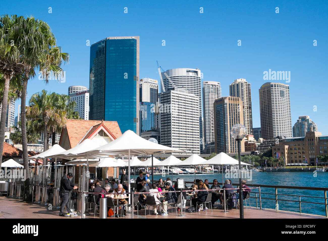 Sydney circular quay harbour side restaurant cafe and central business ...