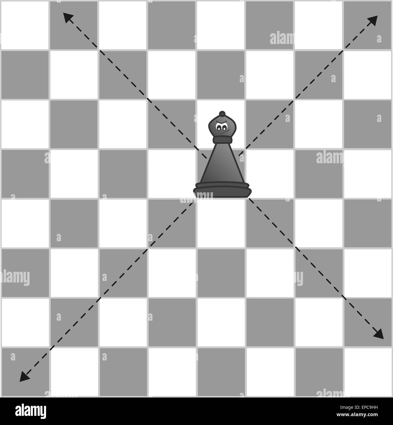 Bishop chess piece cartoon illustration Black and White Stock Photos ...