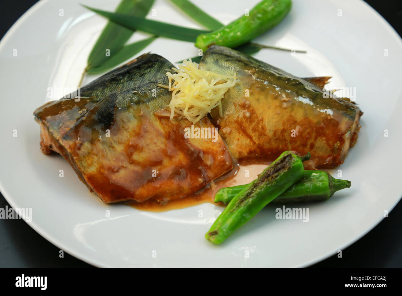 Simmered Mackerel with Miso Stock Photo - Alamy