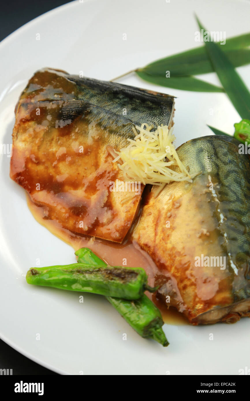 Simmered Mackerel with Miso Stock Photo - Alamy
