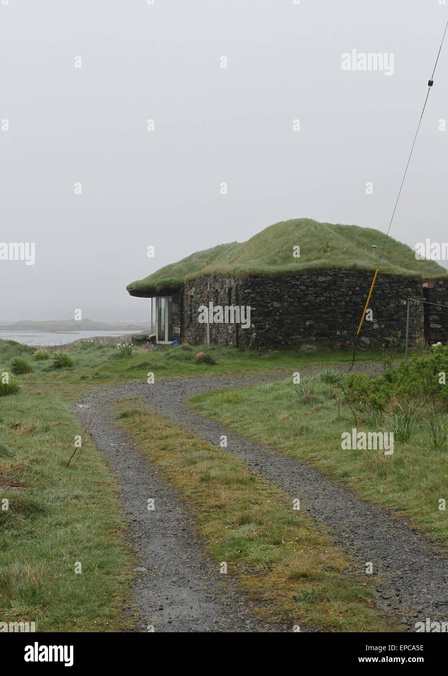 sod roof house near Leverburgh Isle of Harris Scotland May 2014 Stock ...