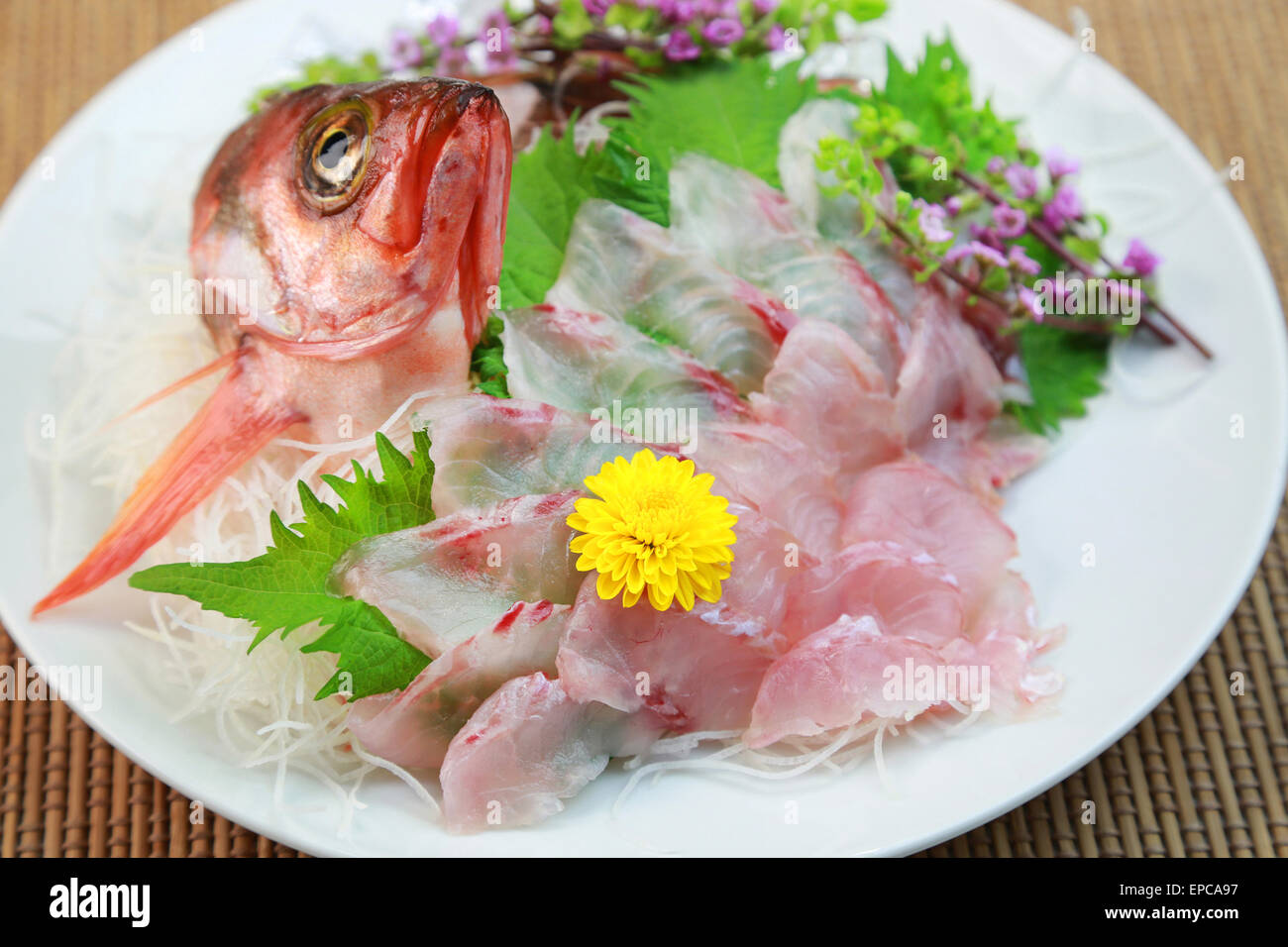Sashimi of Japanese rockfish Stock Photo - Alamy