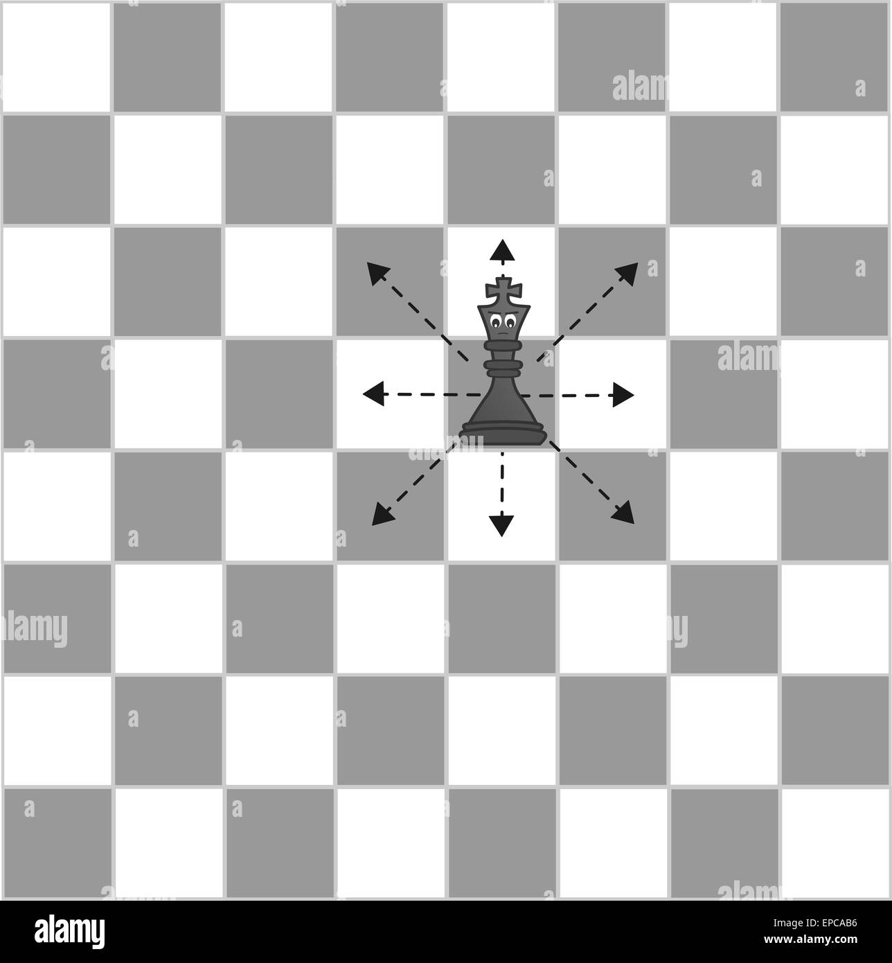 King chess rules cartoon illustration Stock Photo - Alamy