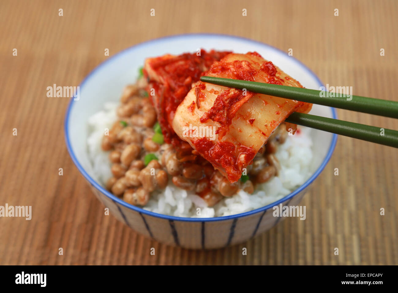 Natto with kimuchi Stock Photo - Alamy