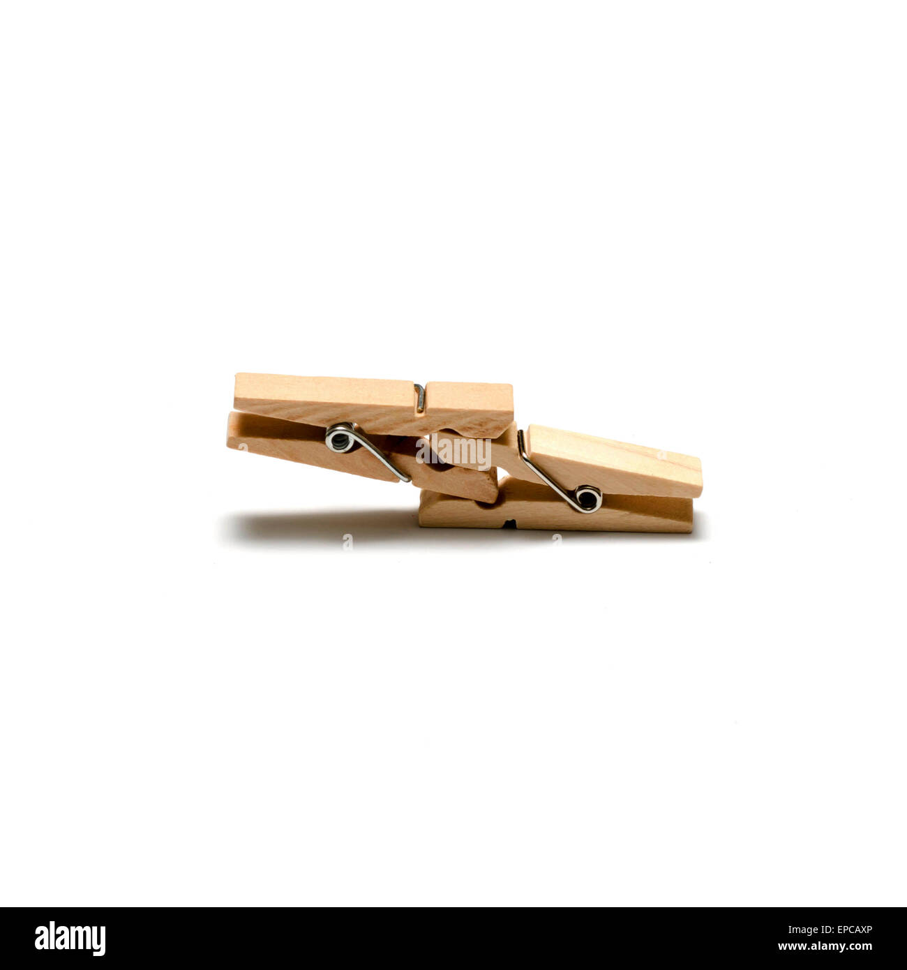 wood cloth pin on a white background Stock Photo - Alamy