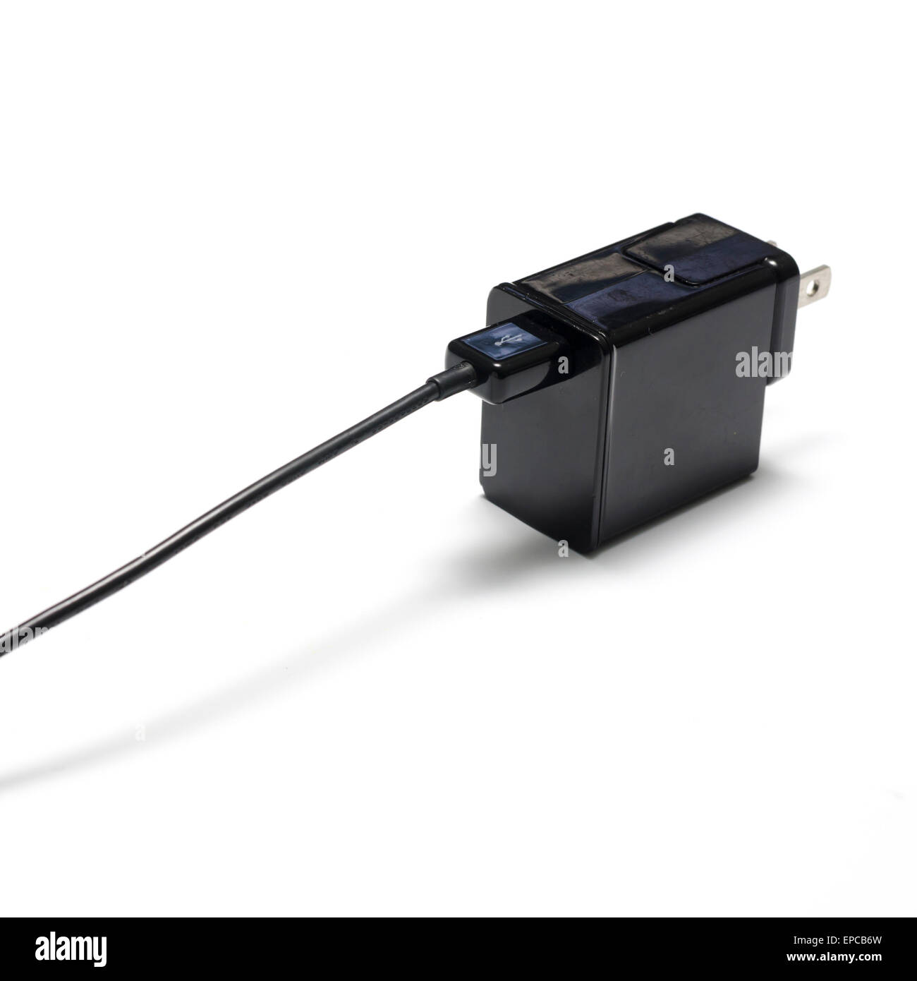 mobile phone charger on a white background Stock Photo - Alamy