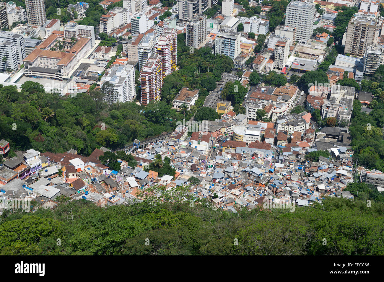 Brazilian Dona Marta Community favela shanty town sweeps down the ...
