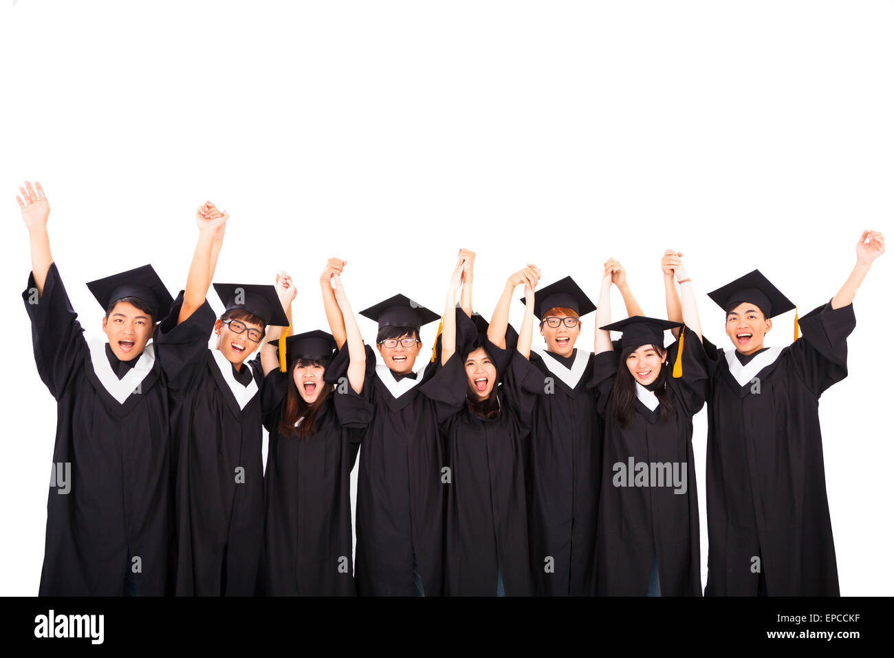 Group Of asian Students Celebrating Graduation Stock Photo - Alamy