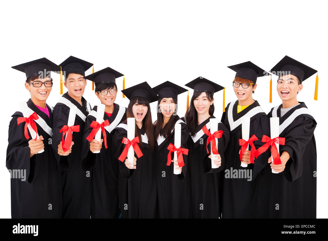 Group Of asian Students Celebrating Graduation Stock Photo - Alamy