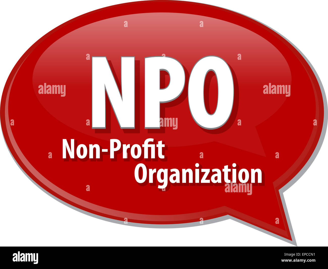 word speech bubble illustration of business acronym term NPO Non-Profit ...
