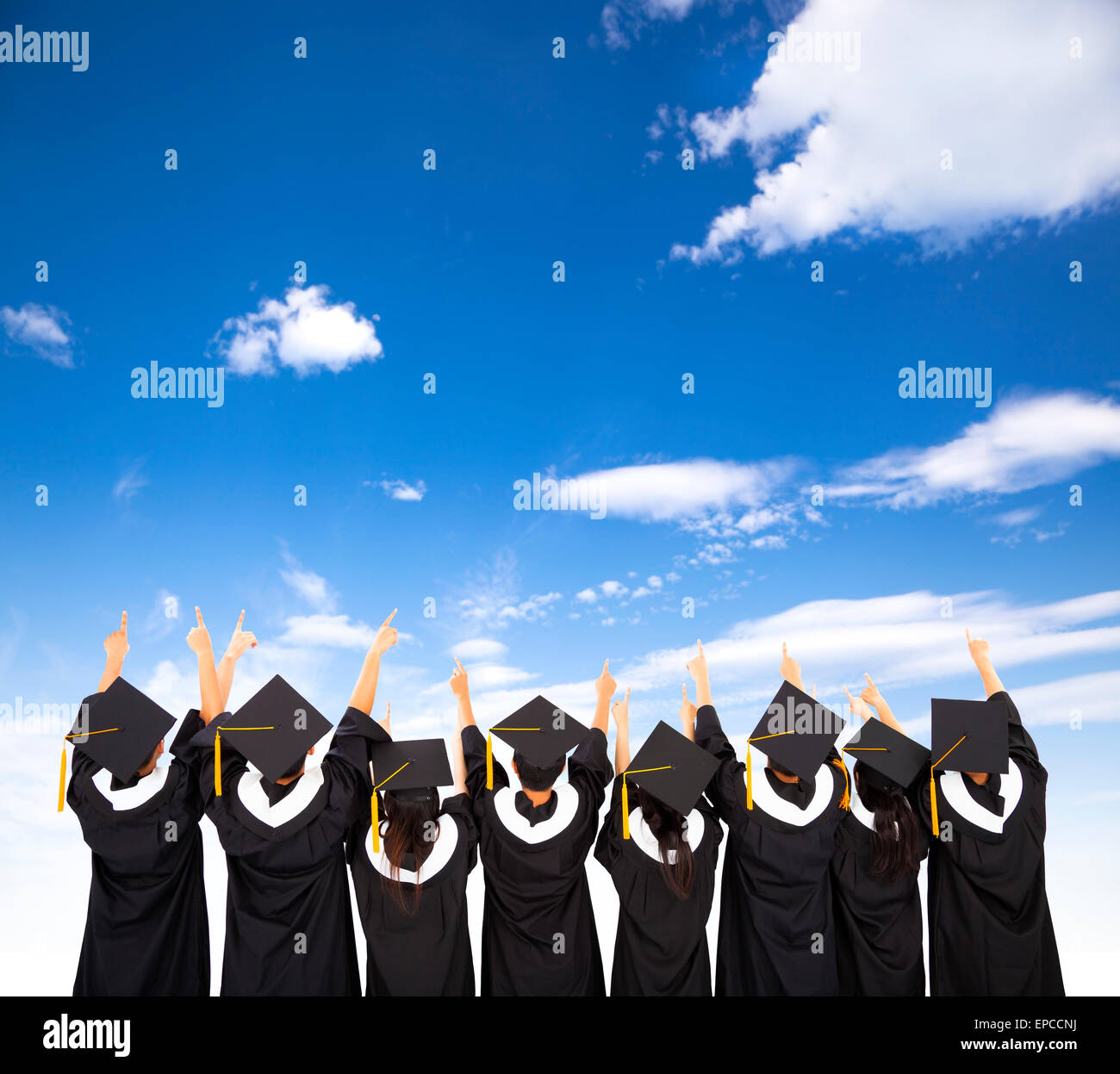 rear view Of Students Celebrating Graduation Stock Photo - Alamy