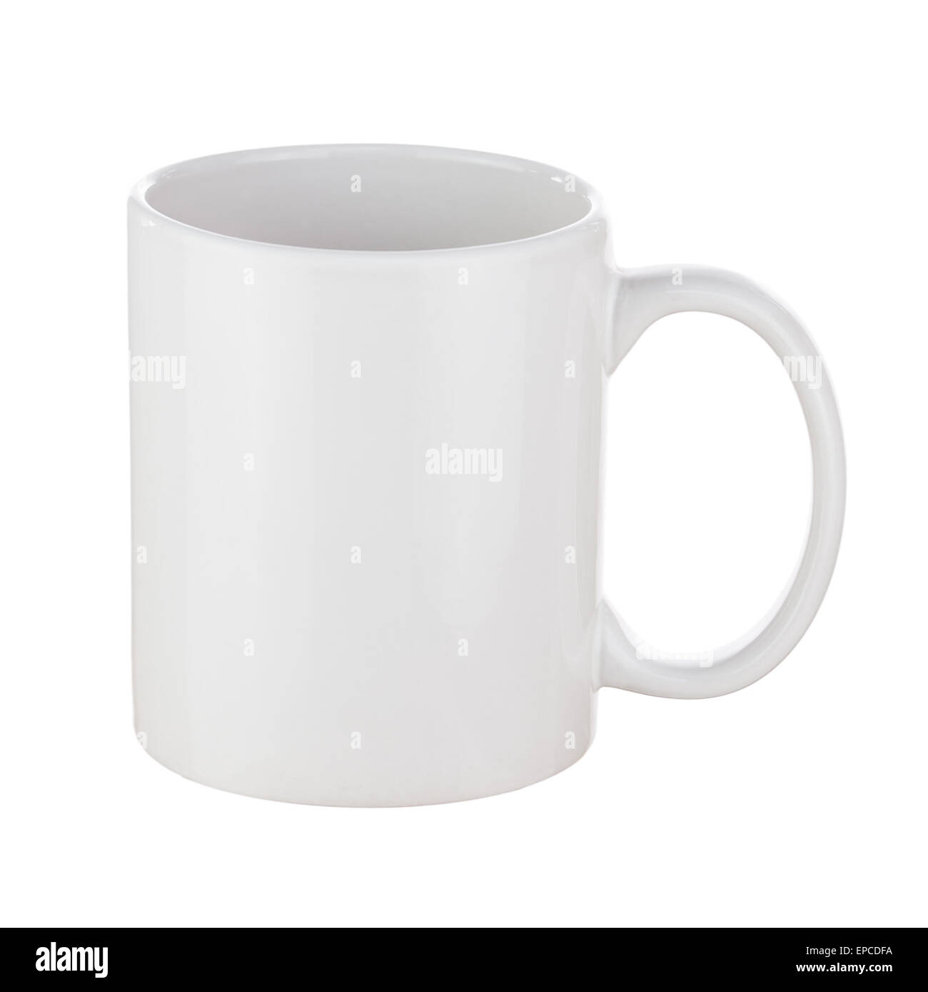 White ceramic cup for coffee isolated on white background. Side view ...