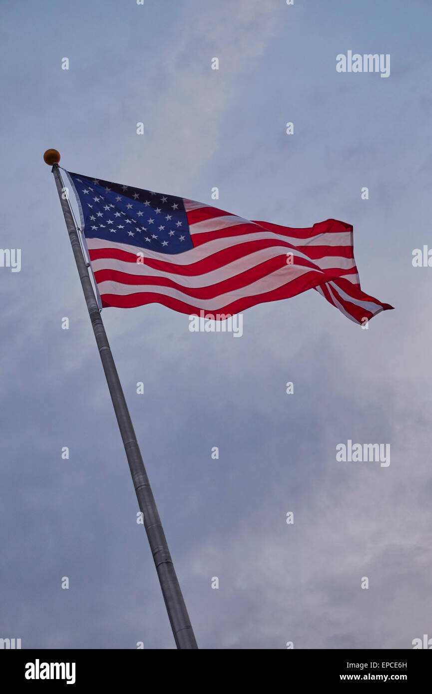 American Flag flying, Liberty State Park, New Jersey, USA Stock Photo ...