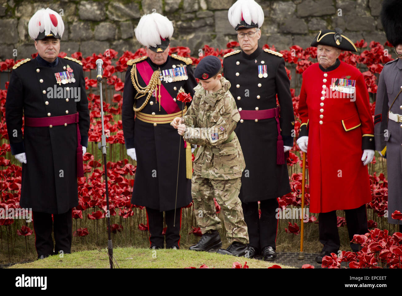 A ceremony takes place at the Tower of London's installation, 'Blood ...
