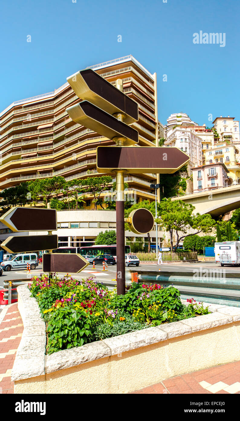 Monaco road sign hi-res stock photography and images - Alamy