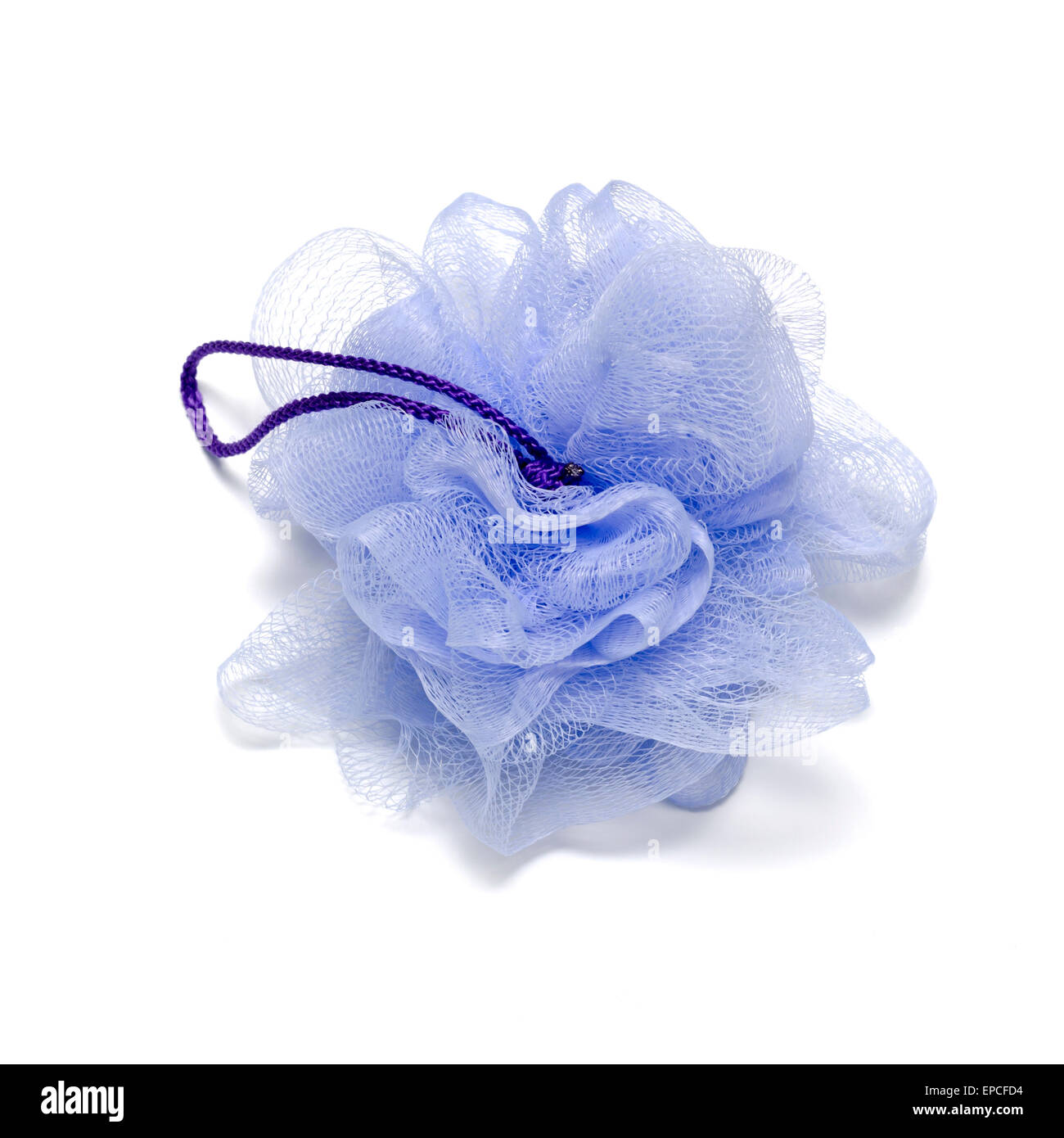 purple bath puff isolated on a white background Stock Photo - Alamy