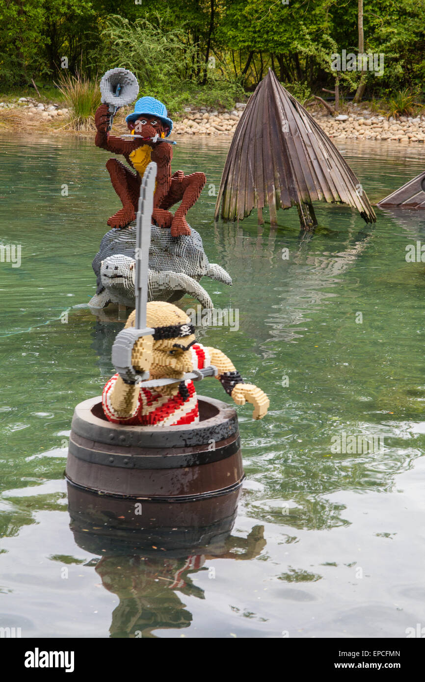 Pirate Falls log ride at Legoland, Windsor, London, England, United ...