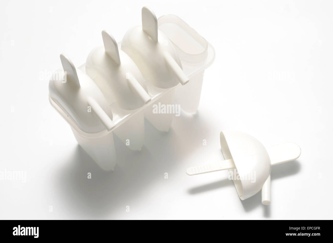 plastic ice cream making on a white background Stock Photo - Alamy