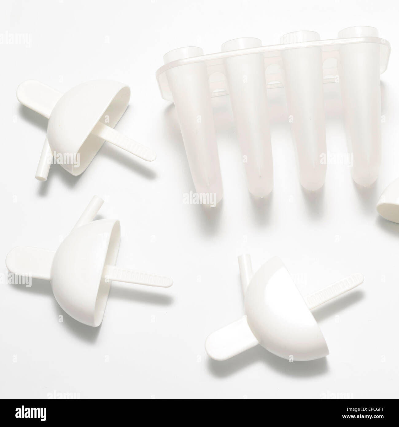 plastic ice cream making on a white background Stock Photo - Alamy