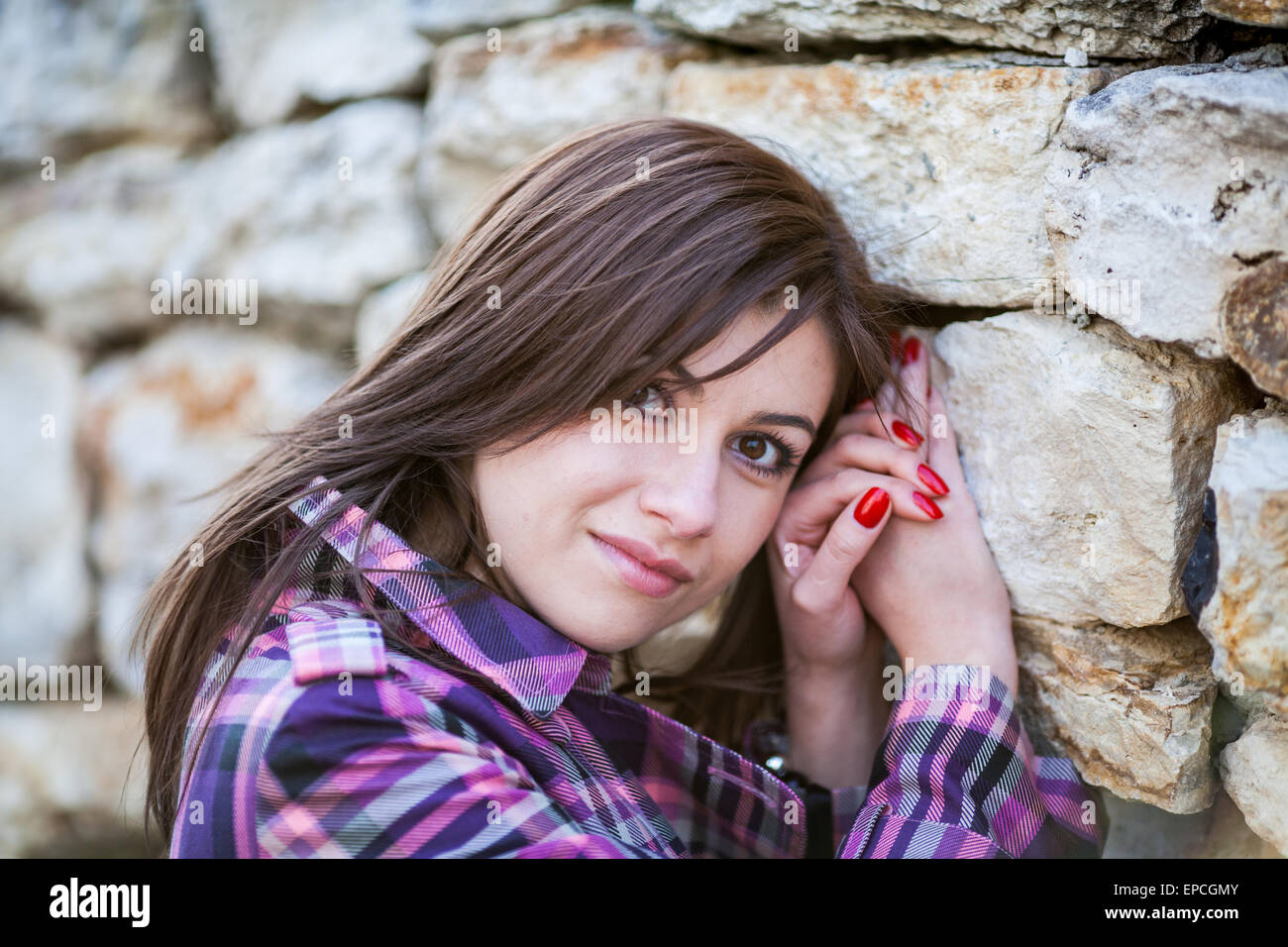 Beautiful russian young brunette woman hi-res stock photography and ...