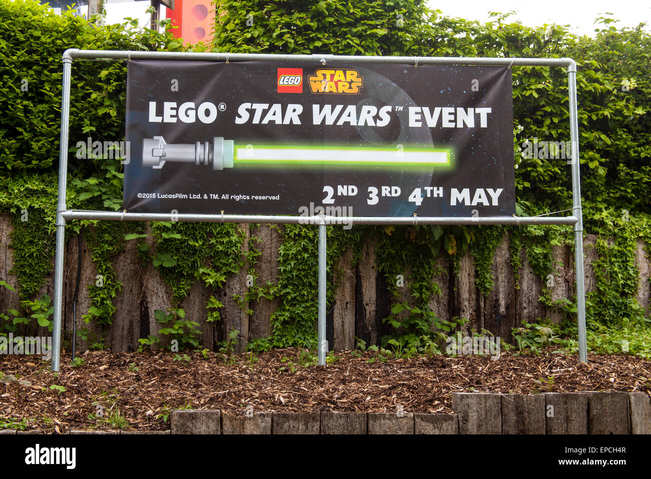 Lego Star Wars event sign at Legoland Windsor, London, England, United ...
