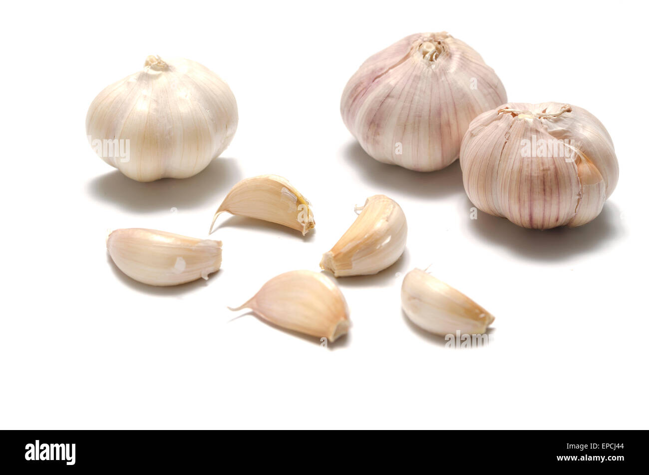 fresh garlic isolated on a white background Stock Photo - Alamy