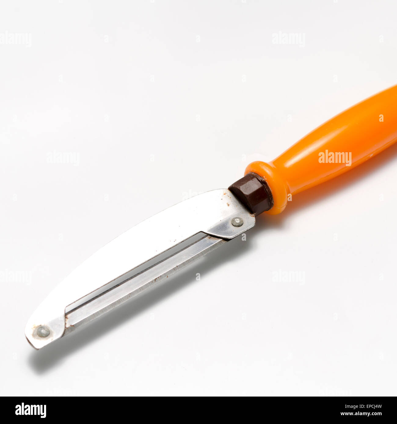 used two sharp knife on a white background Stock Photo - Alamy