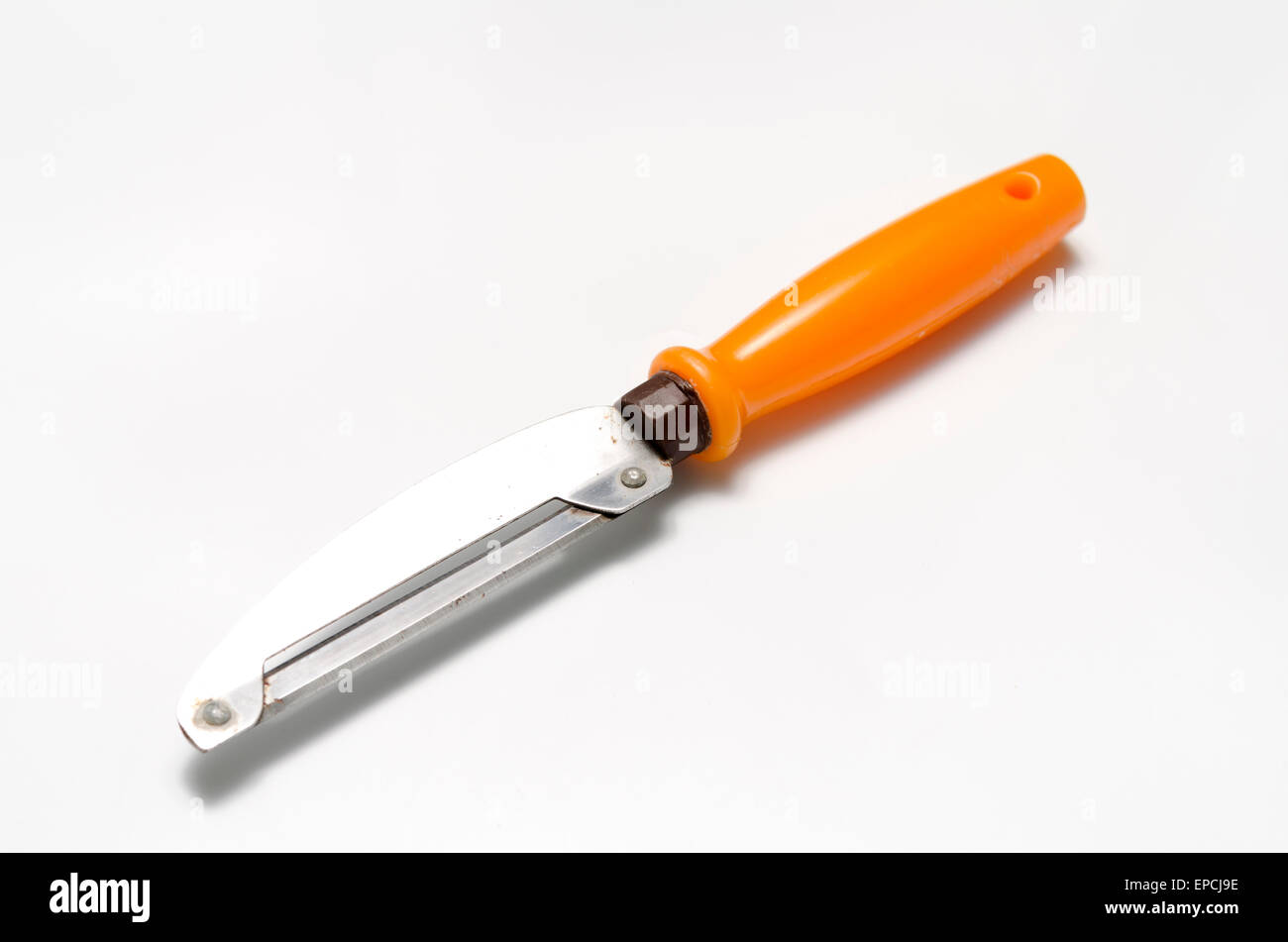 used two sharp knife on a white background Stock Photo - Alamy