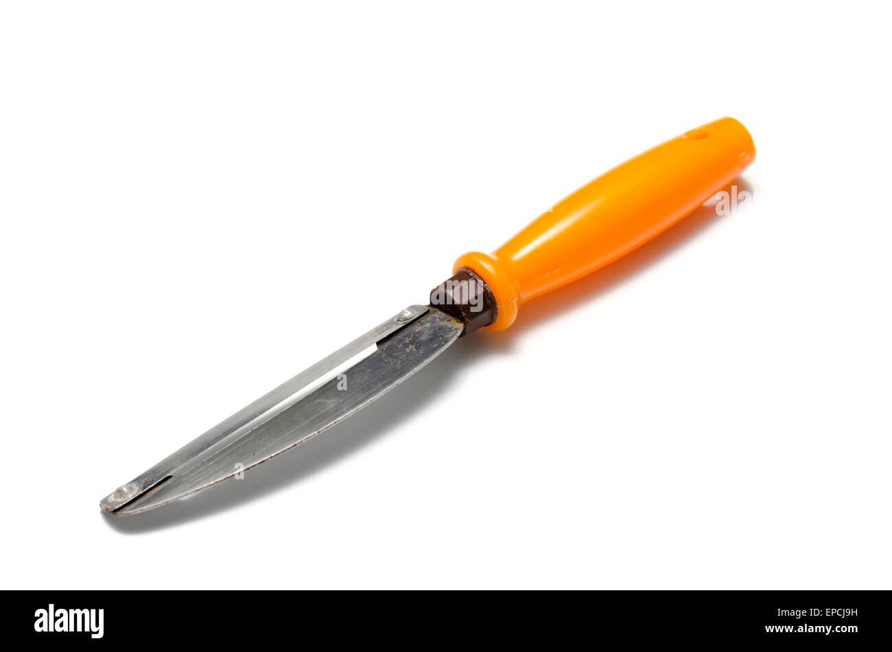 used two sharp knife on a white background Stock Photo - Alamy