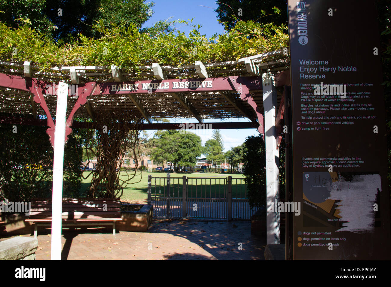 Harry Noble Reserve in Erskineville, Sydney Stock Photo - Alamy