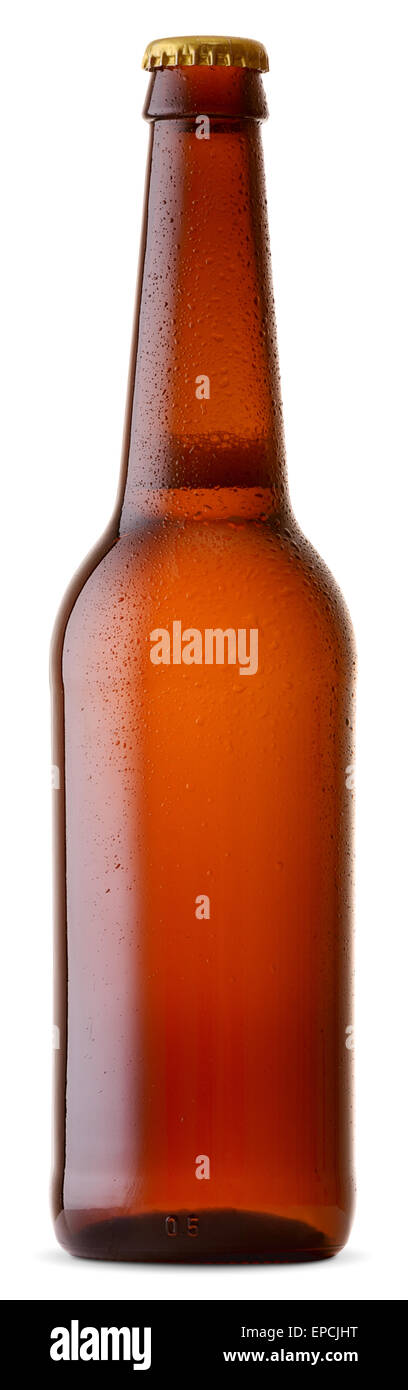 beer bottle with water drops isolated on white background Stock Photo ...
