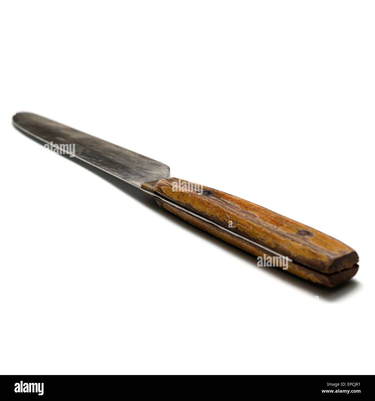 old used knife on a white background Stock Photo - Alamy