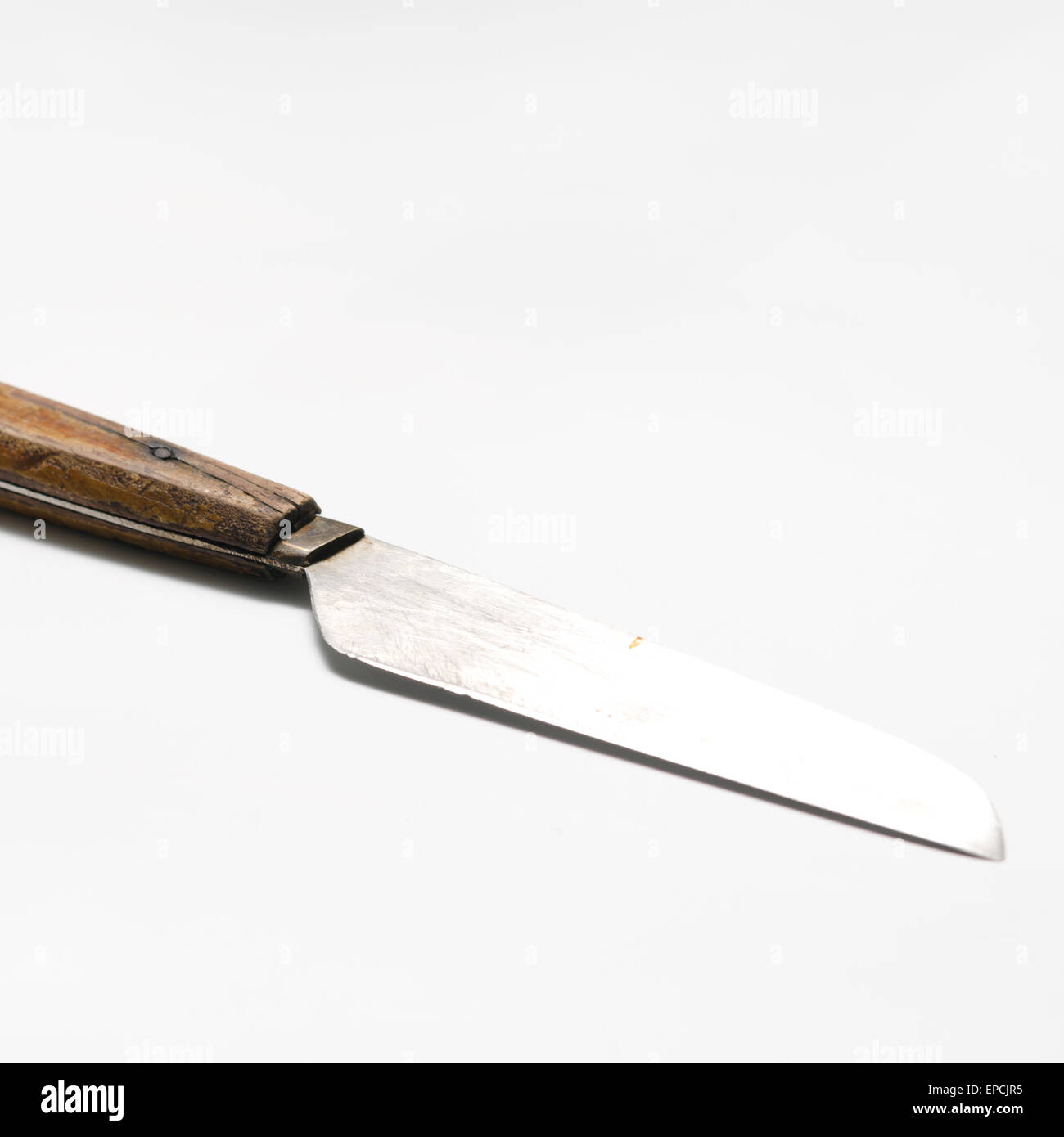 old used knife on a white background Stock Photo - Alamy
